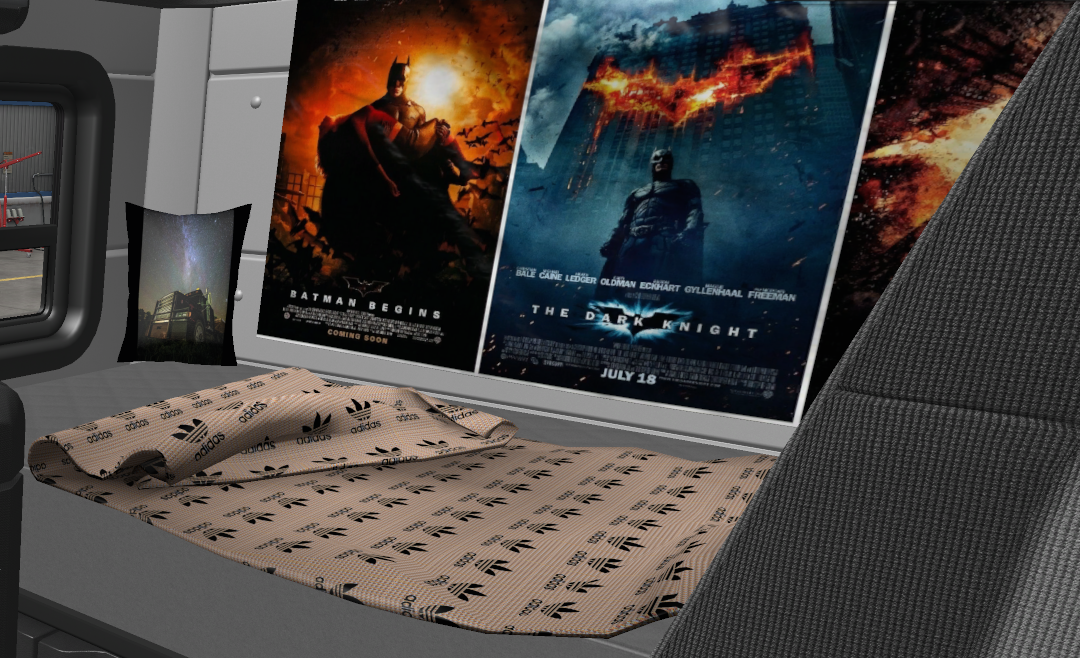 Posters, pillows and blankets in the cab of the truck v1.0 - atsmod.net
